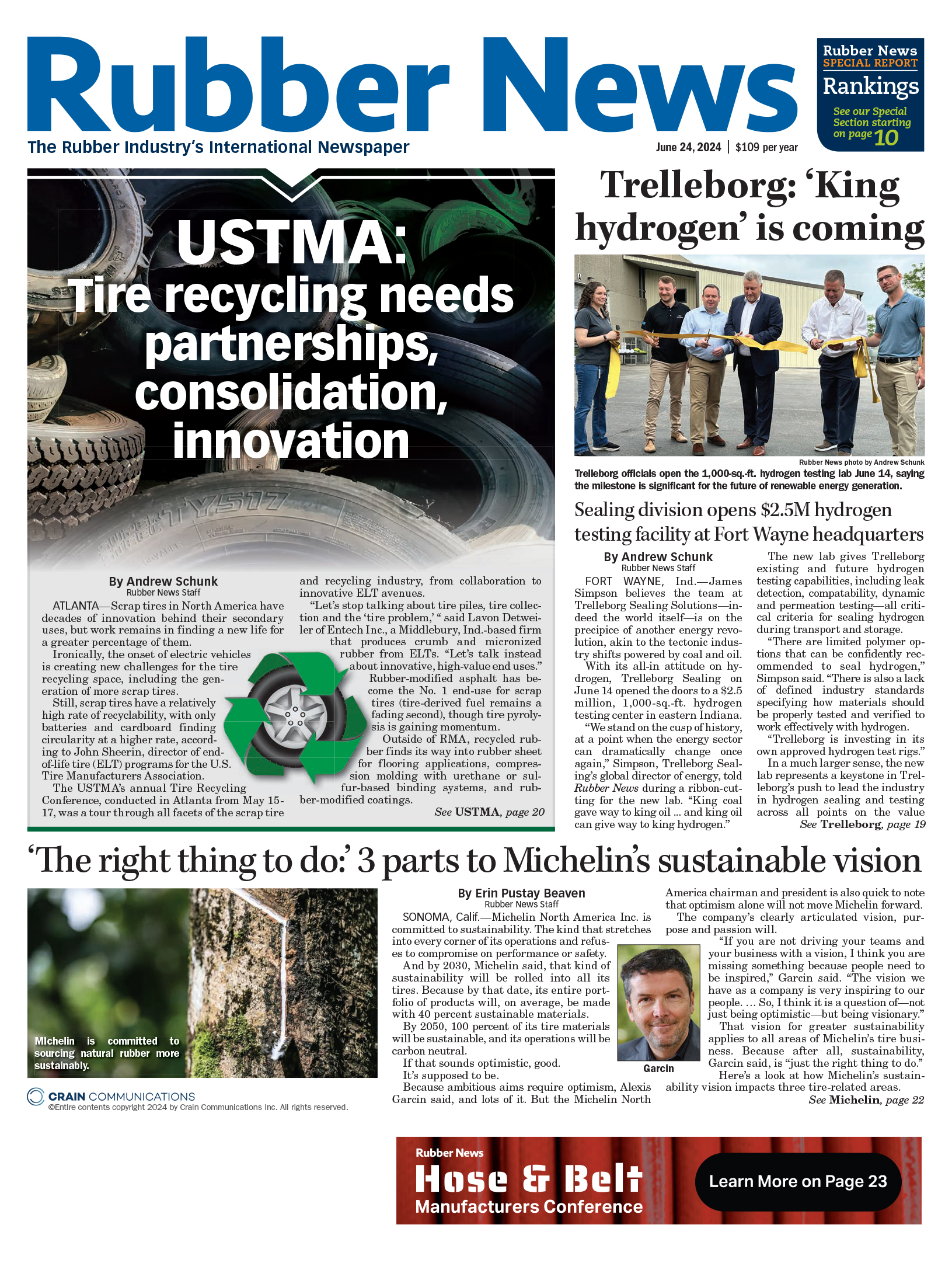 June 24 issue ranks rubber sales leaders in North America | Rubber News