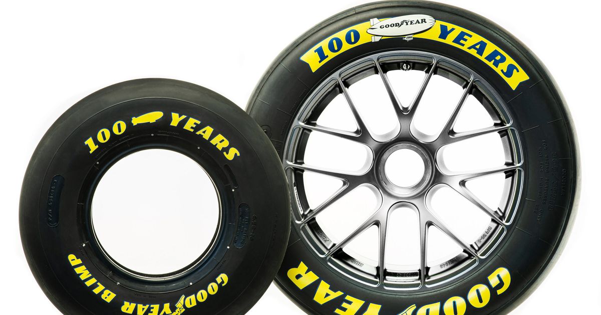 Goodyear Blimp anniversary tires ready for NASCAR Goodyear 400 | Rubber ...